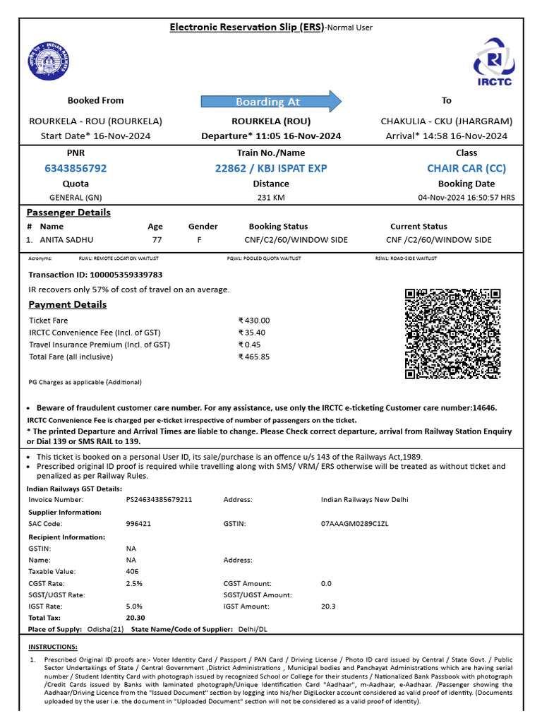 ISPAT_TKT | PDF | Identity Document | Payments