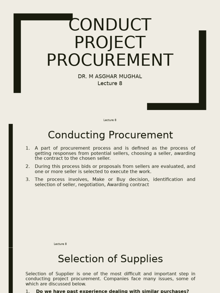 Lecture 8 Procurement PM 09092024 071445pm | PDF | Request For Proposal | Specification ...
