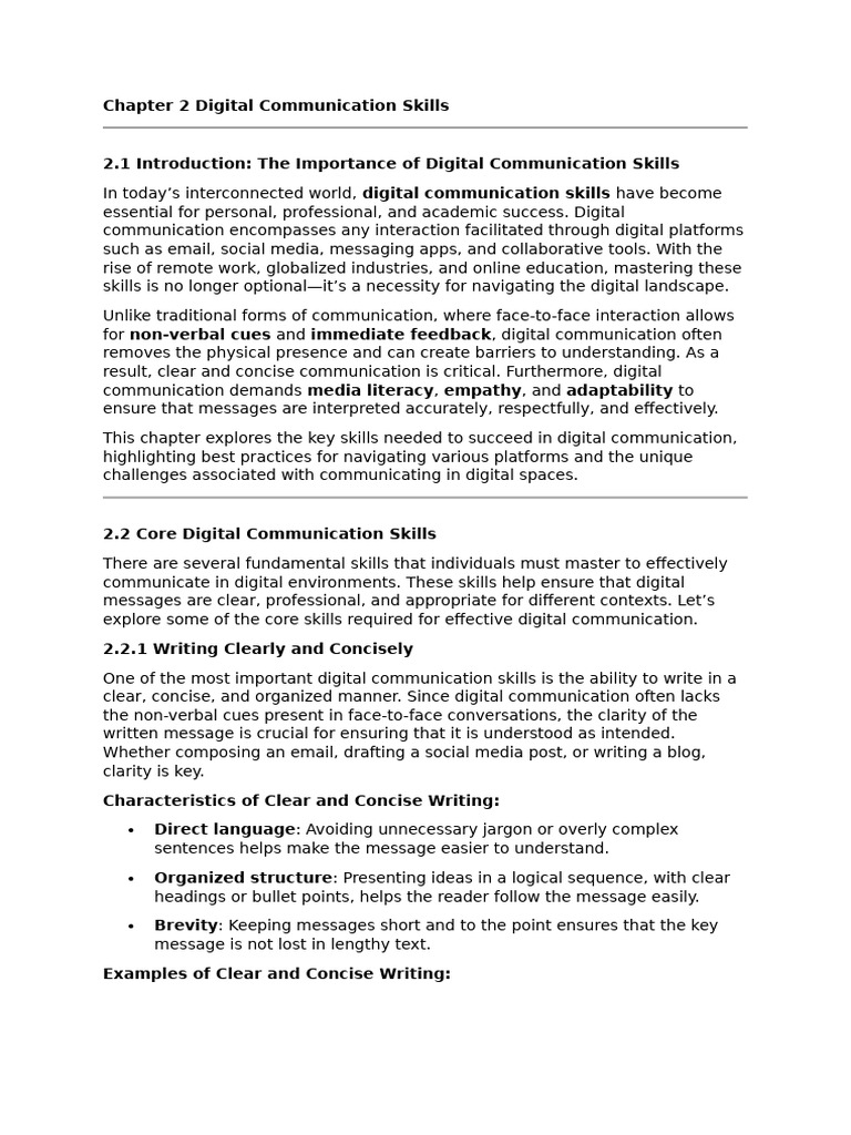 Chapter 2 Digital Communication Skills | PDF | Communication ...