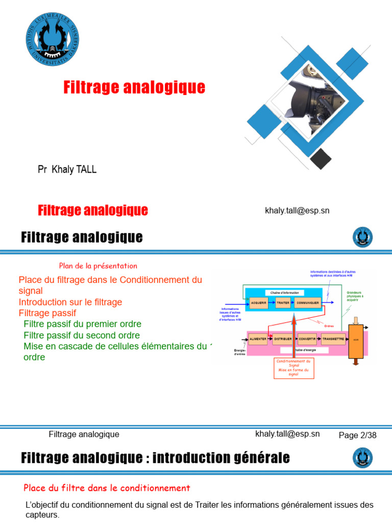 Filtrage Analogique : Concepts et Types | PDF | Filtre (électronique ...