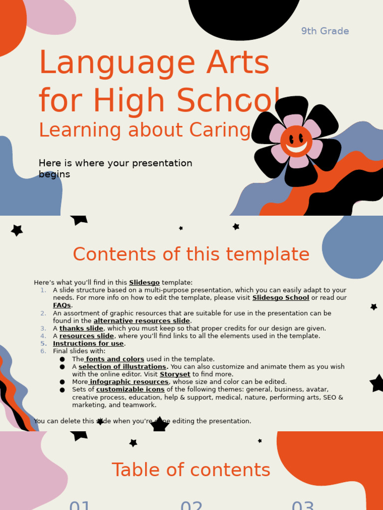 Language Arts For High School - 9th Grade - Learning About Caring by ...