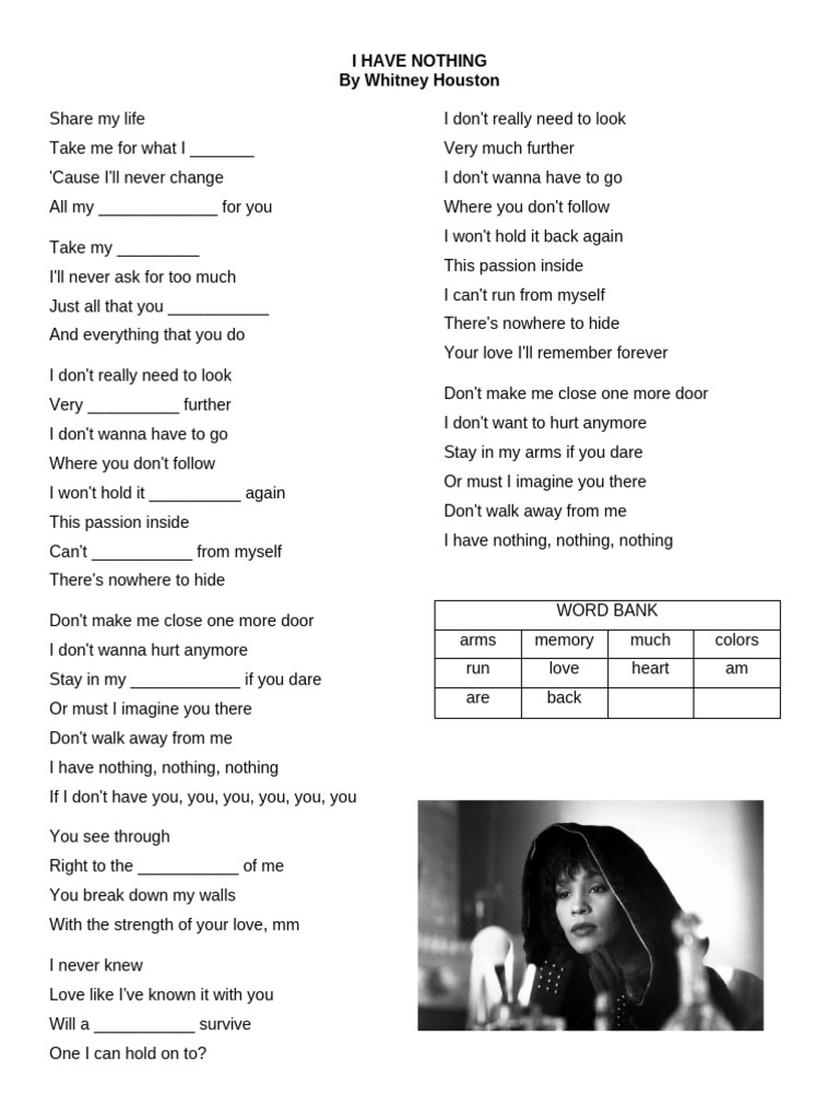 I HAVE NOTHING - Activity | PDF