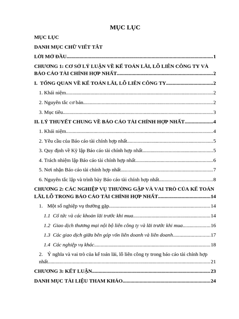 Tiểu Luận KTTC Nâng Cao - Lãi Lỗ | PDF