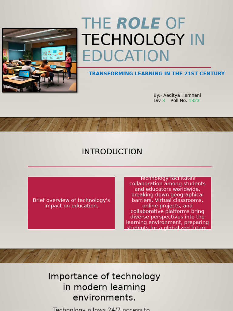 The Role of Technology in Education | PDF | Educational Technology | Distance Education