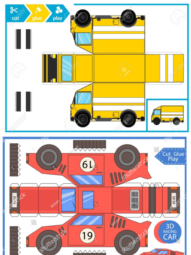 Cut and Glue Cars | PDF