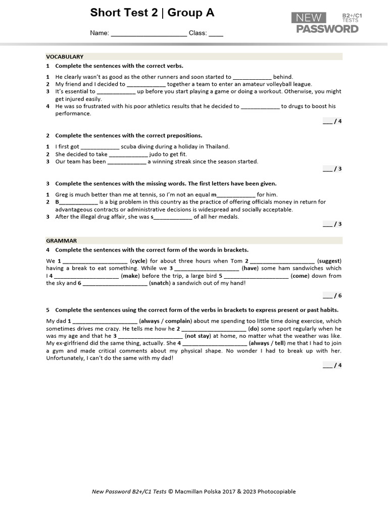 New Password B2+ C1 ST 2A | PDF | Languages | Foreign Language Studies