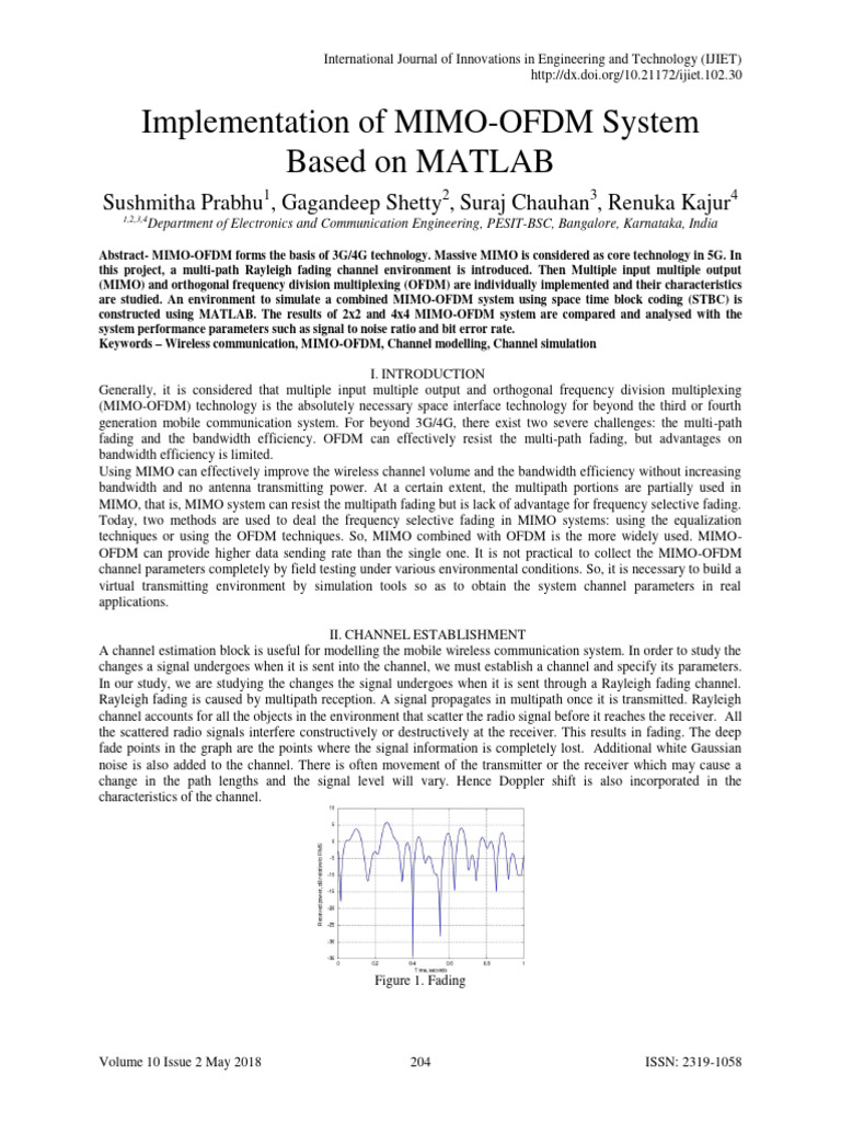 Implementation_of_MIMO_OFDM_System_Based | PDF | Orthogonal Frequency Division Multiplexing | Mimo
