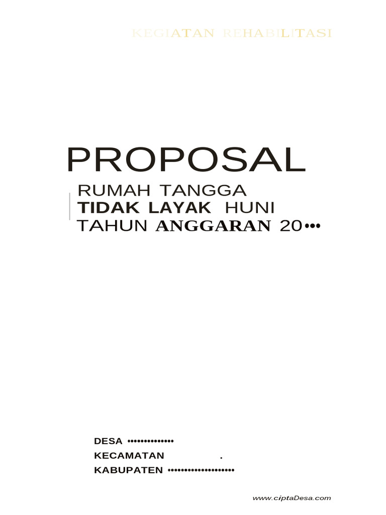 Proposal RTLH (WWW - Ciptadesa.com) | PDF