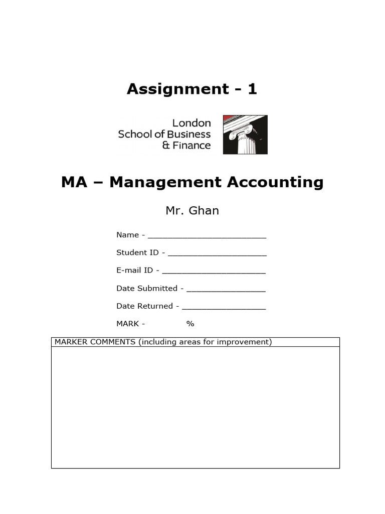 MA Assignment 1 - Question-1 | PDF | Financial Economics | Management ...