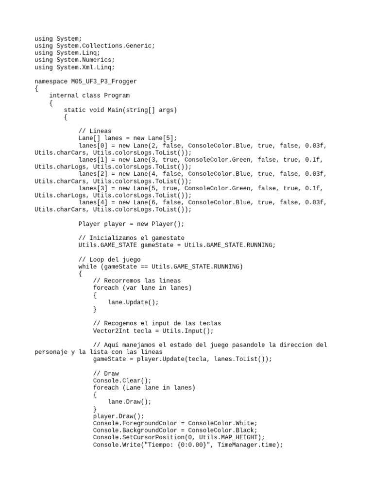 Froggerrrrr | PDF | Programación de computadoras | Xml