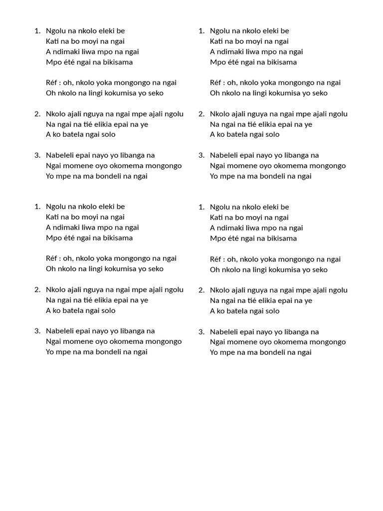 Ngolu Na Nkolo Eleki Be | PDF