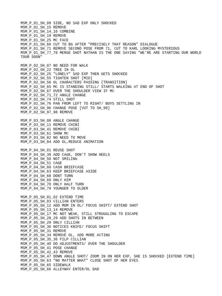 Animatic Notes | PDF