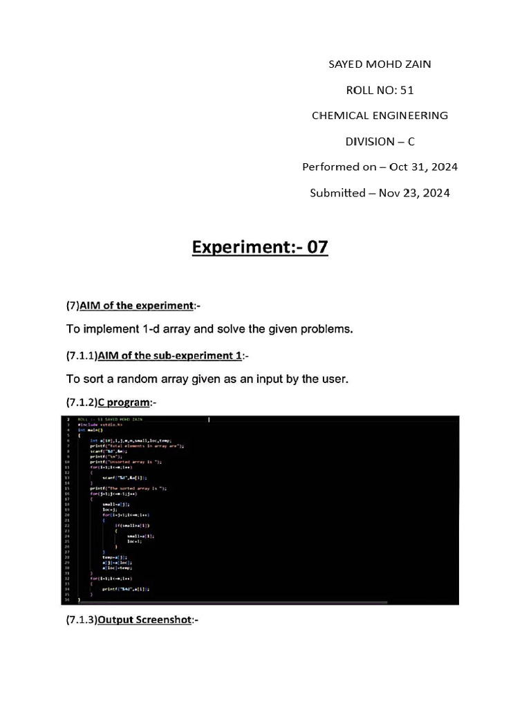 CP Chem 51 Experiment 7 | PDF