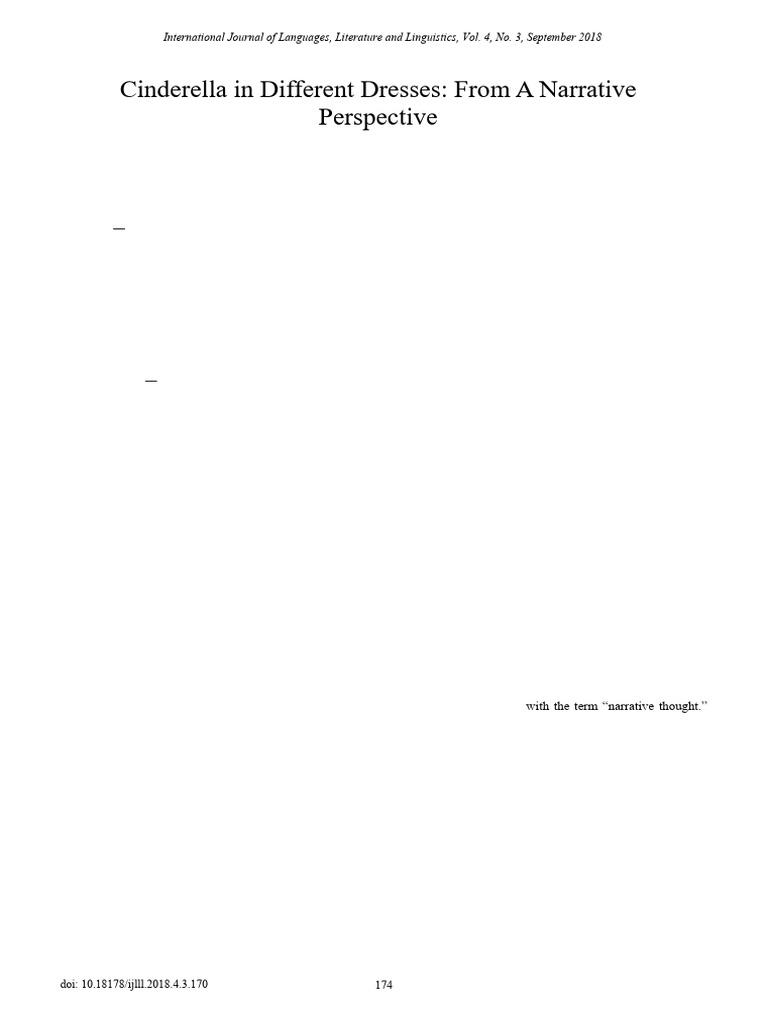 Cinderella in Different Dresses-From A Narrative Perspective | PDF ...