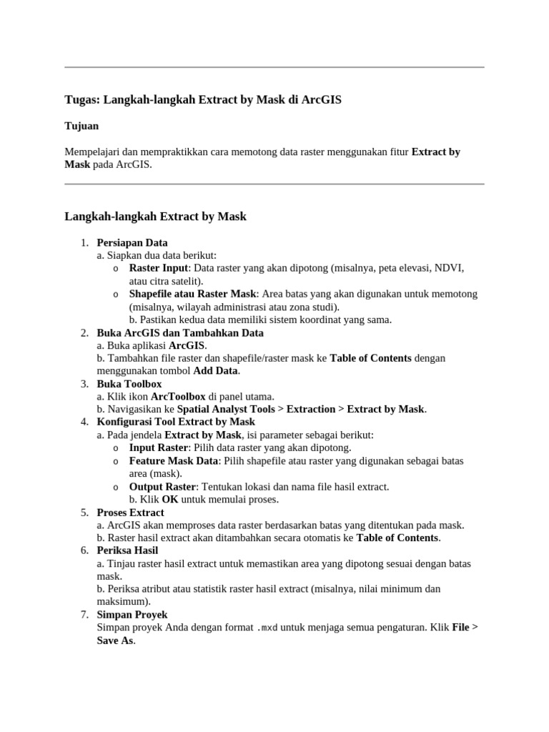 Panduan Extract by Mask di ArcGIS | PDF