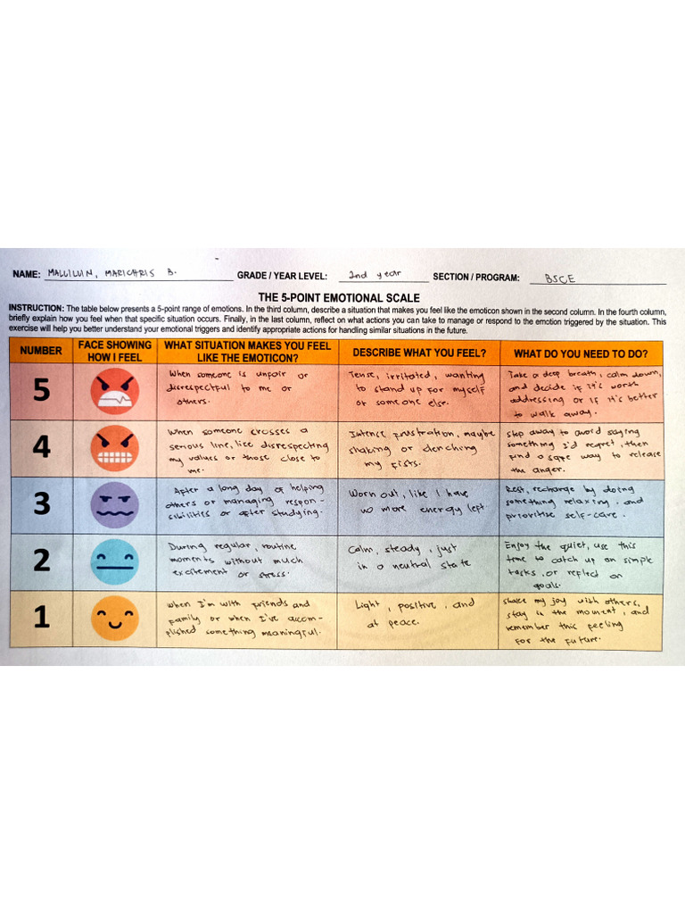 The 5-Point Emotional Scale | PDF