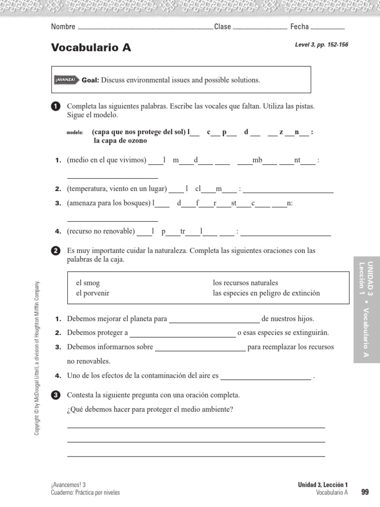 A3-Cuaderno - U3 - L-1y2 - p99 - 147 2 | PDF | Contaminación | Entorno natural