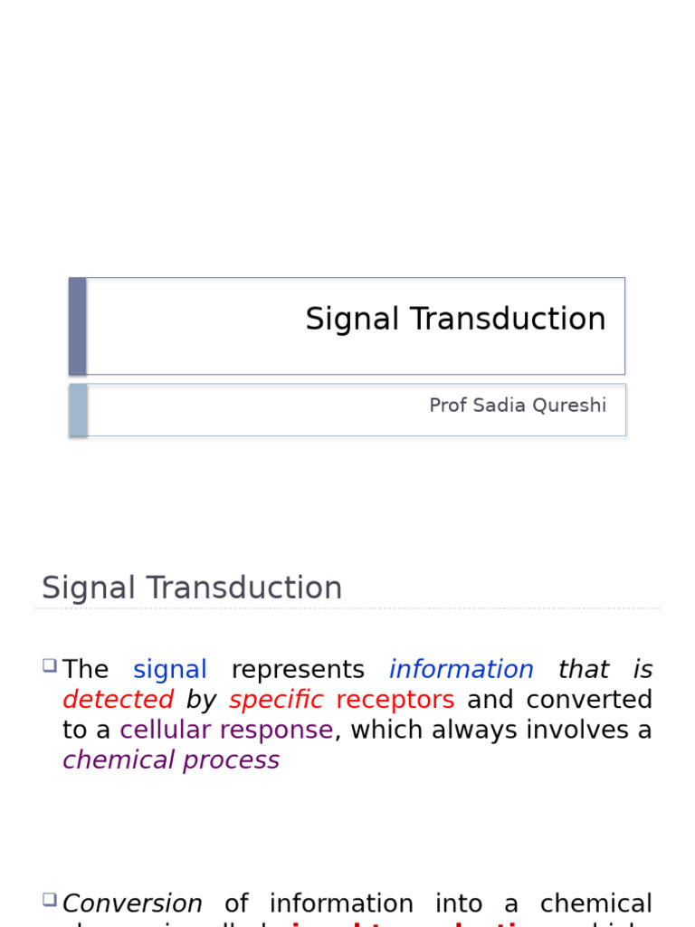 Signal Transduction - New | PDF | Cell Signaling | Signal Transduction