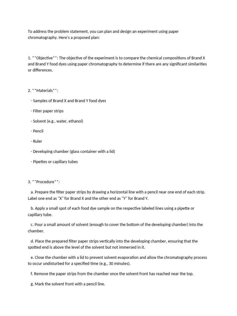 Chem. Problem Statement | PDF | Chromatography | Solvent