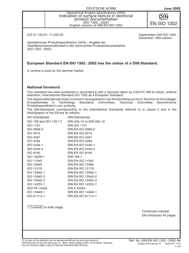 Din en Iso 1302 | PDF | International Organization For Standardization ...