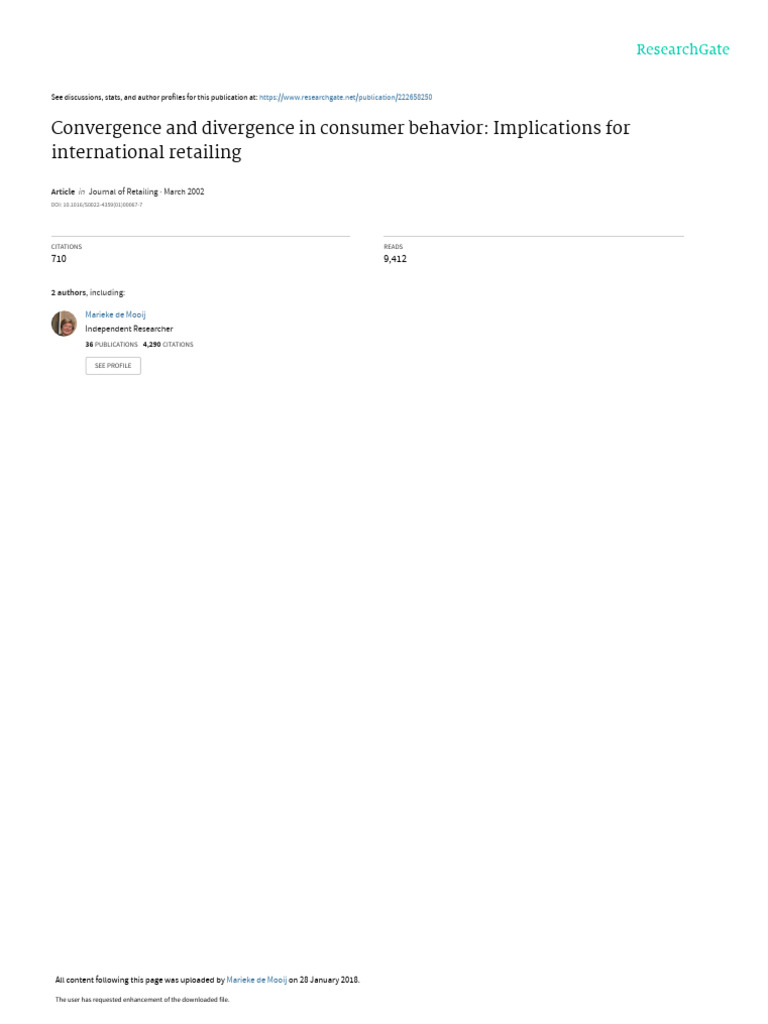 Convergence and Divergence in Consumer Behavior Implications For ...