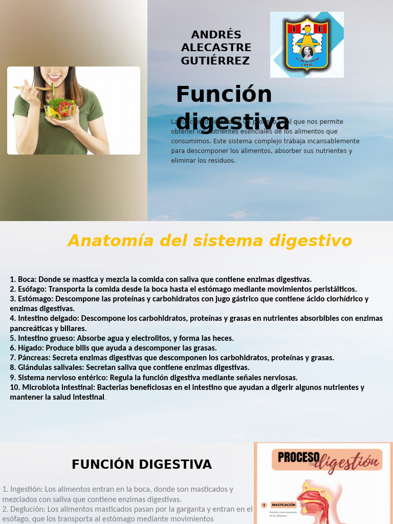 Darwin Función Digestiva | PDF | Digestión | Tracto gastrointestinal