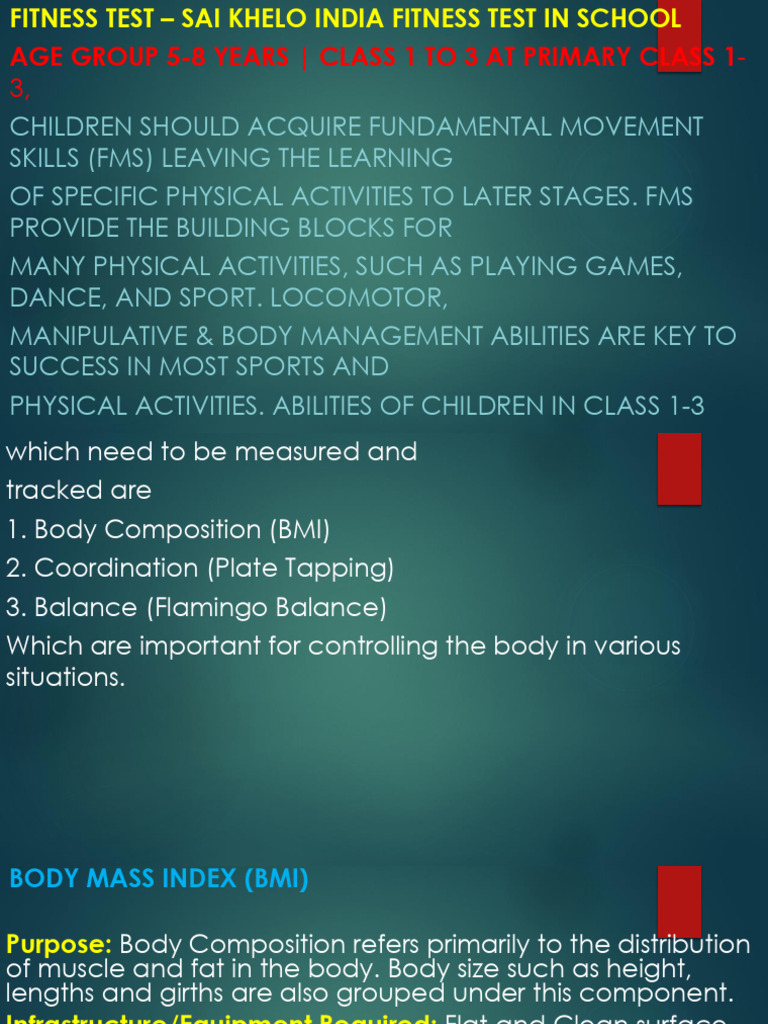 Fitness Tests for Class 1-12 Students | PDF | Anatomical Terms Of ...