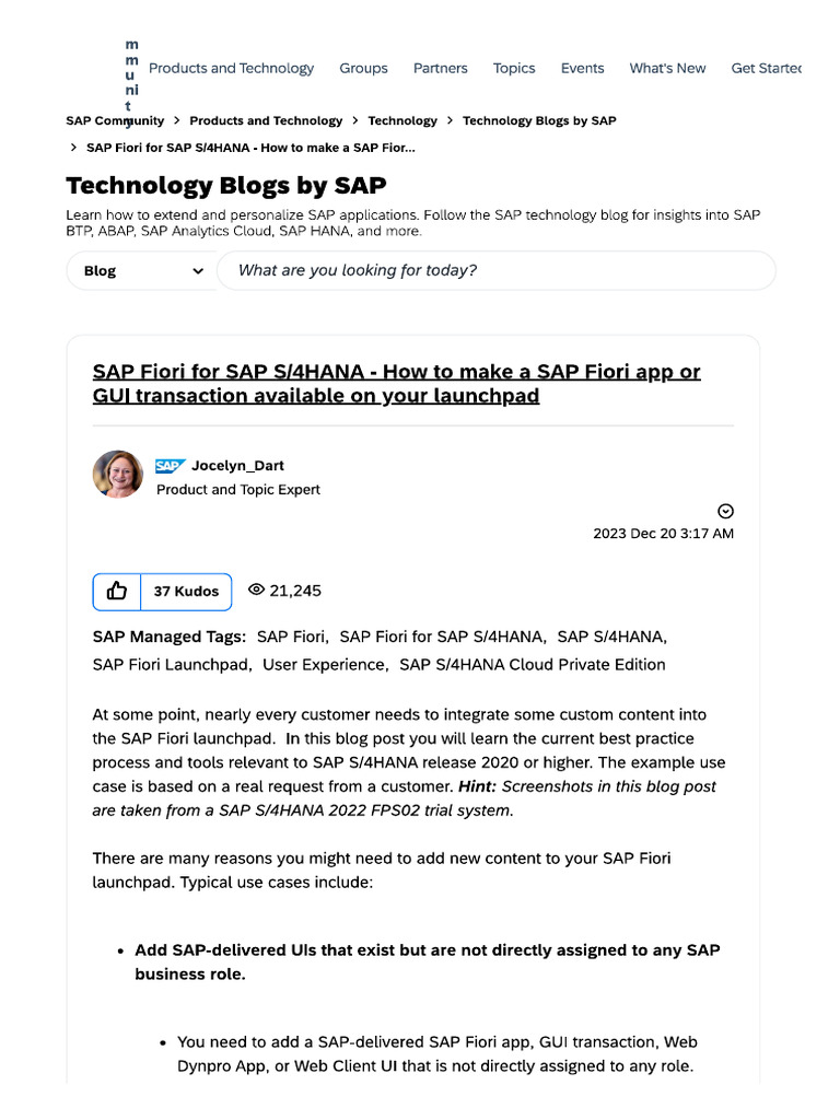 Sap Fiori For Sap S4hana How To Make A Sap Fiori App Or Gui Transaction Available On Your