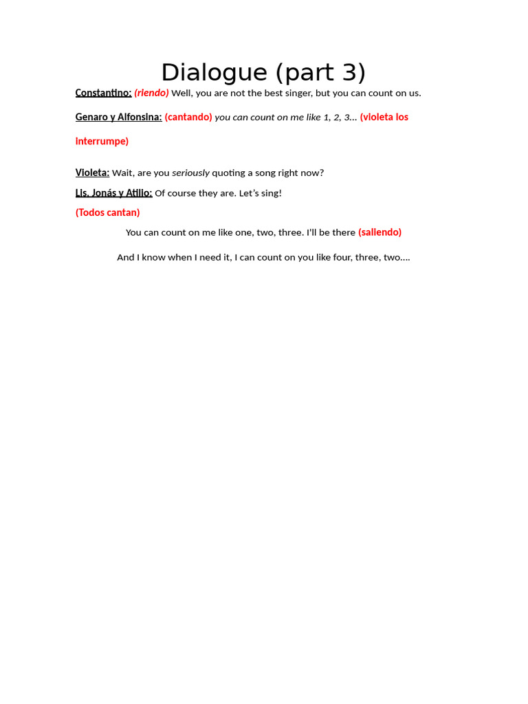 Dialogue Part 3 Lunes | PDF | Art