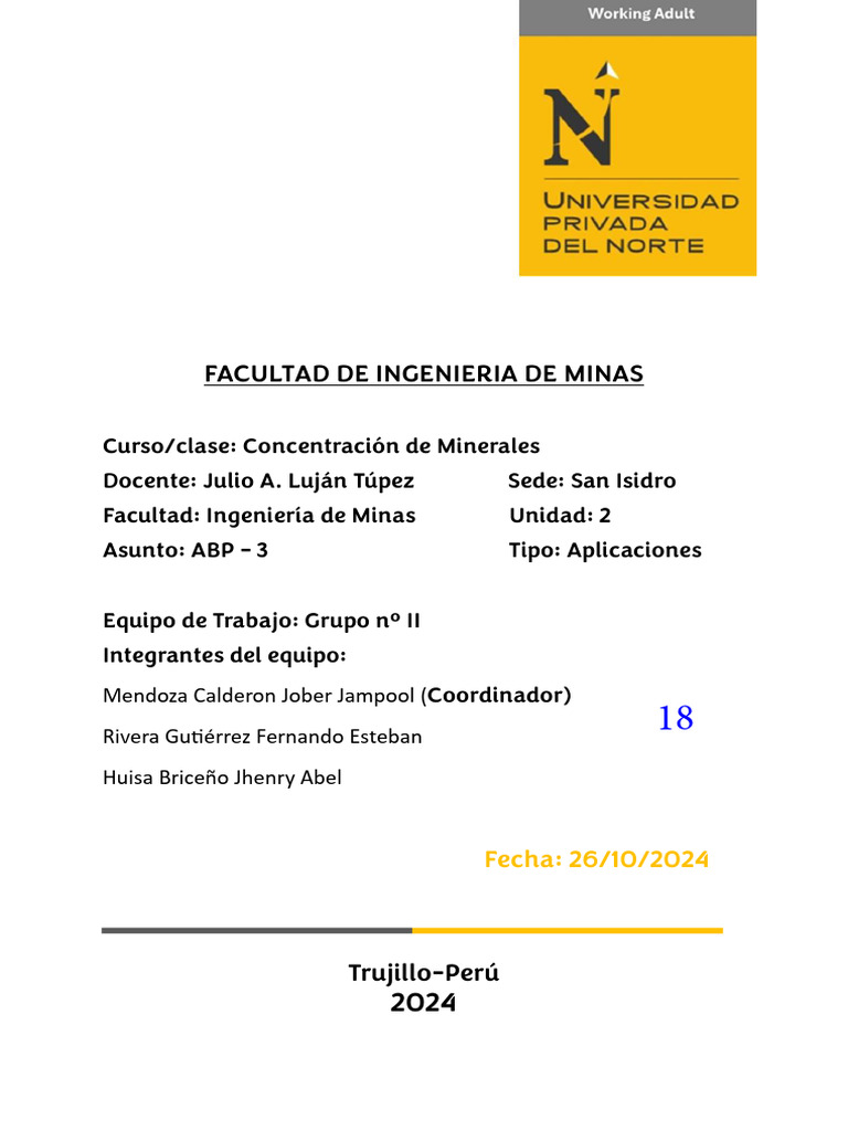 Informe PC #3 Teoría de La Conminución Grupo 2 | PDF | Minería | Cobre