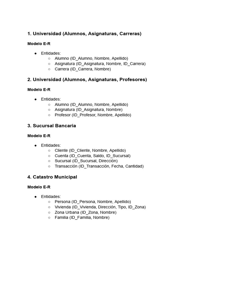 Modelos E-R para Diversas Entidades | PDF | Negocios