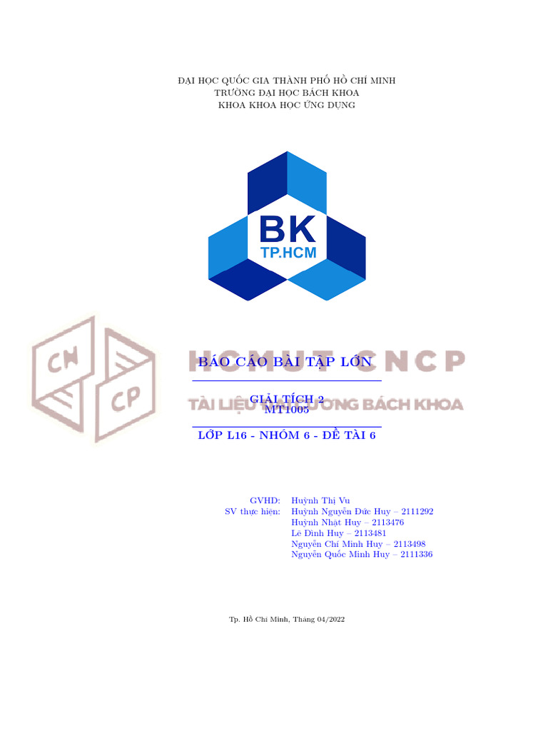 Báo Cáo BTL GT2 Nhóm 6 L16 | PDF