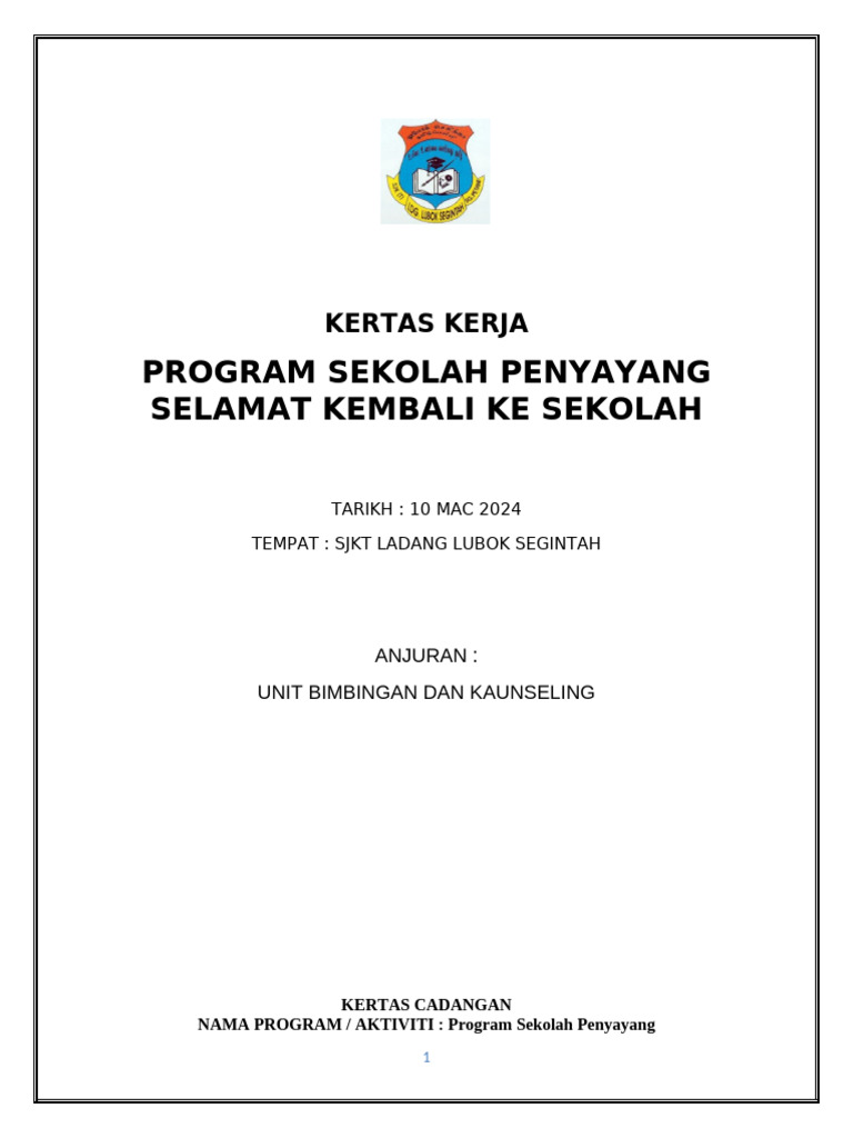 Program Sekolah Penyayang 2024 | PDF