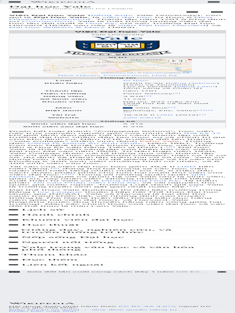 Đại Học Yale - Wikipedia Tiếng Việt | PDF