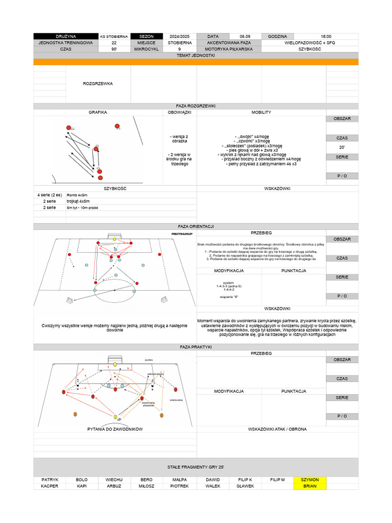 Proces Treningowy - Trening 6.09 | PDF