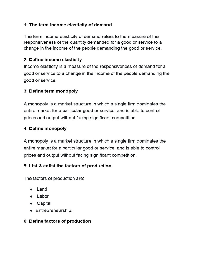 Eco notes | PDF | Elasticity (Economics) | Economics