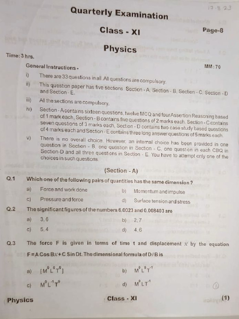 Physics Paper | PDF