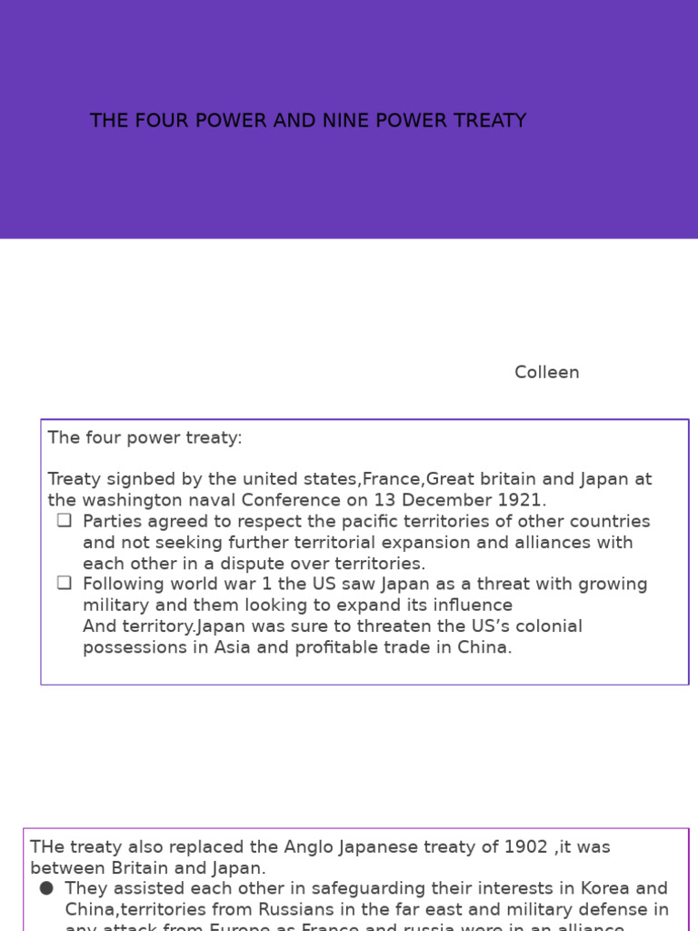 Four-Power Treaty Overview and Impact | PDF | Empire Of Japan | East Asia