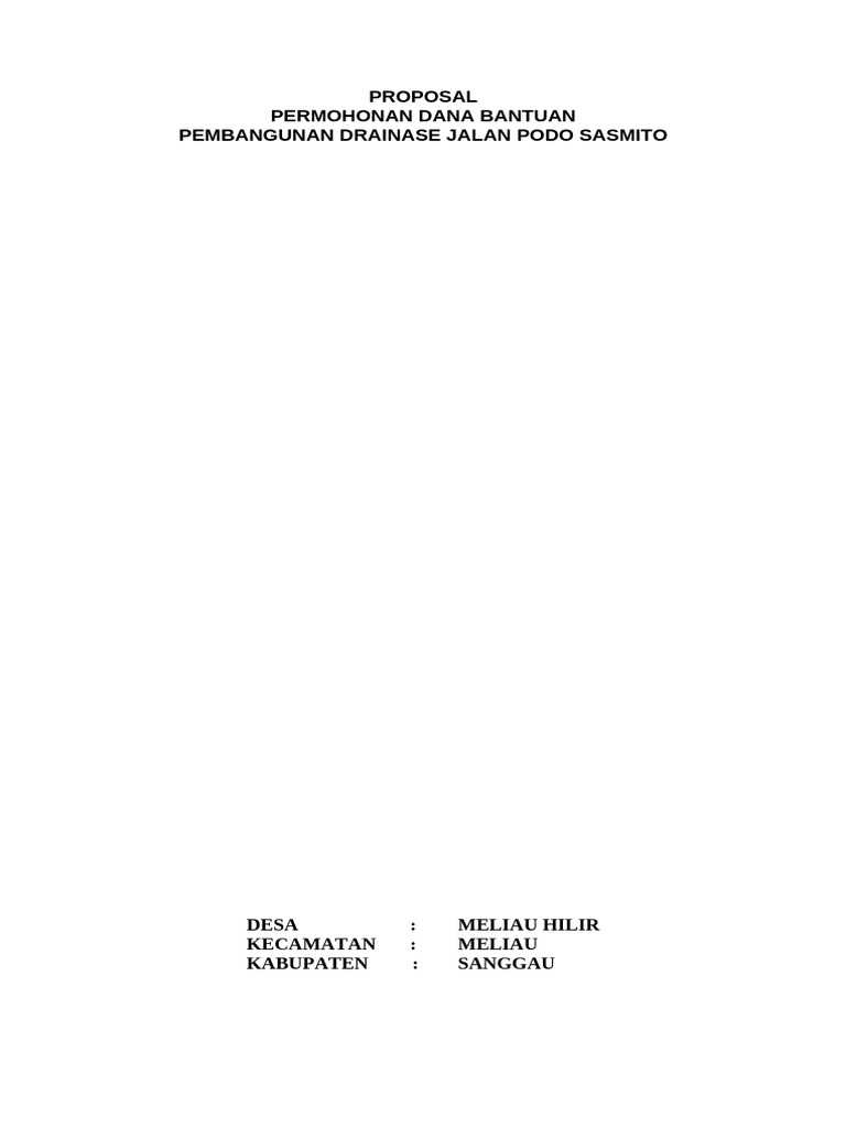 Contoh Proposal Drainase 2 | PDF