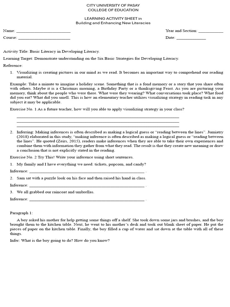 Building and Enhancing New Literacies 2 | PDF | Inference | Literacy