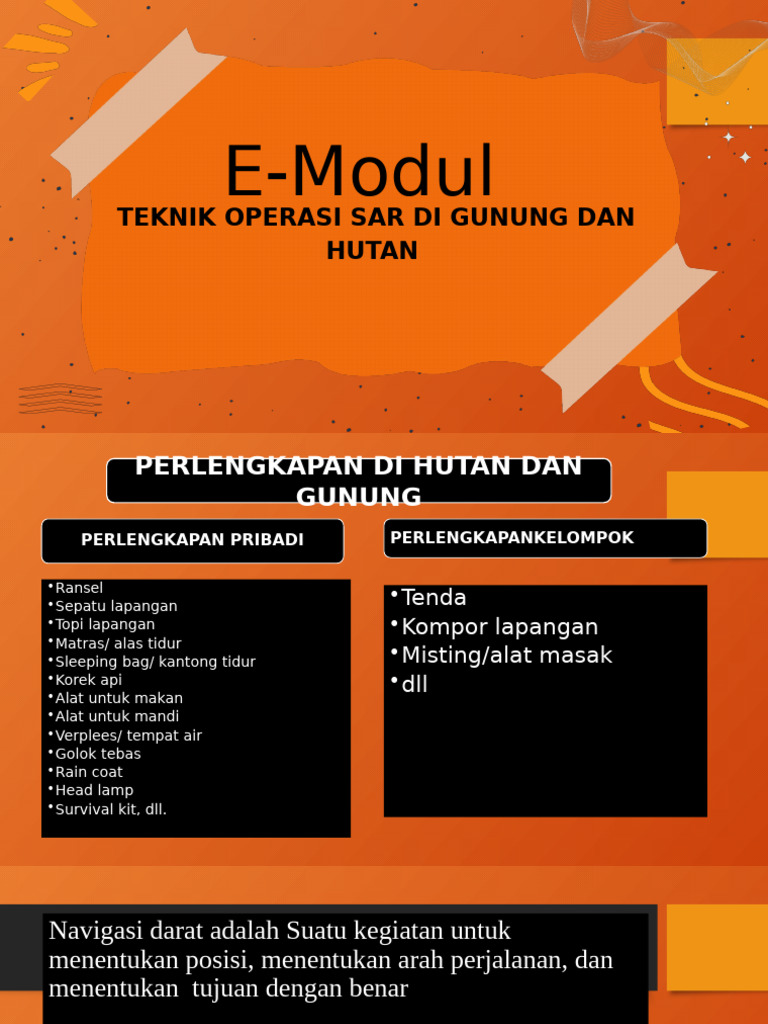 E-Modul Teknik Ops Sar Gunung Dan Hutan | PDF