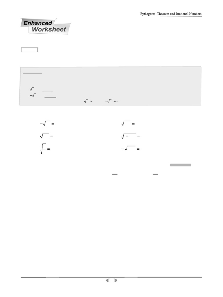 EnhancedWS - 2B10 - 10.1-10.4 Only | PDF | Square Root | Euclidean Geometry