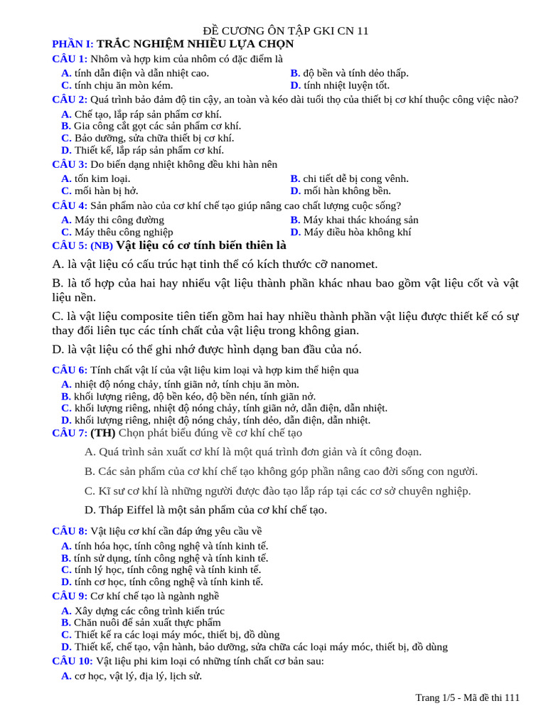 de-cuong-on-tap-GKI-11-CNCN-GUI-HS - Docx 2 | PDF