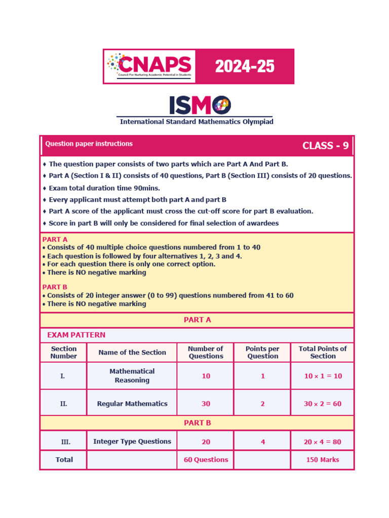 Ismo Pattern 2024 (Class - 9) .Ba8f6e10 | PDF