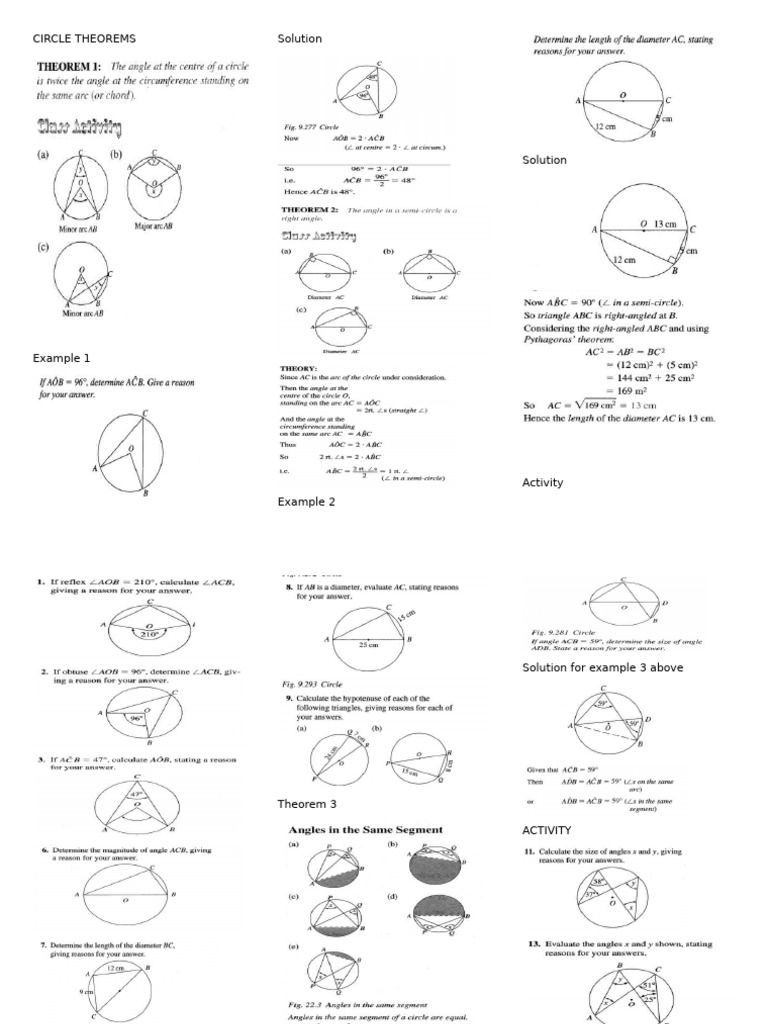 Circle Theorems | PDF | Teaching Methods & Materials