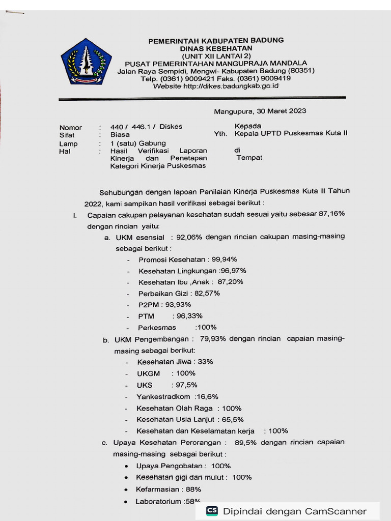 Bukti Umpan Balik PKP Dari Dinas | PDF