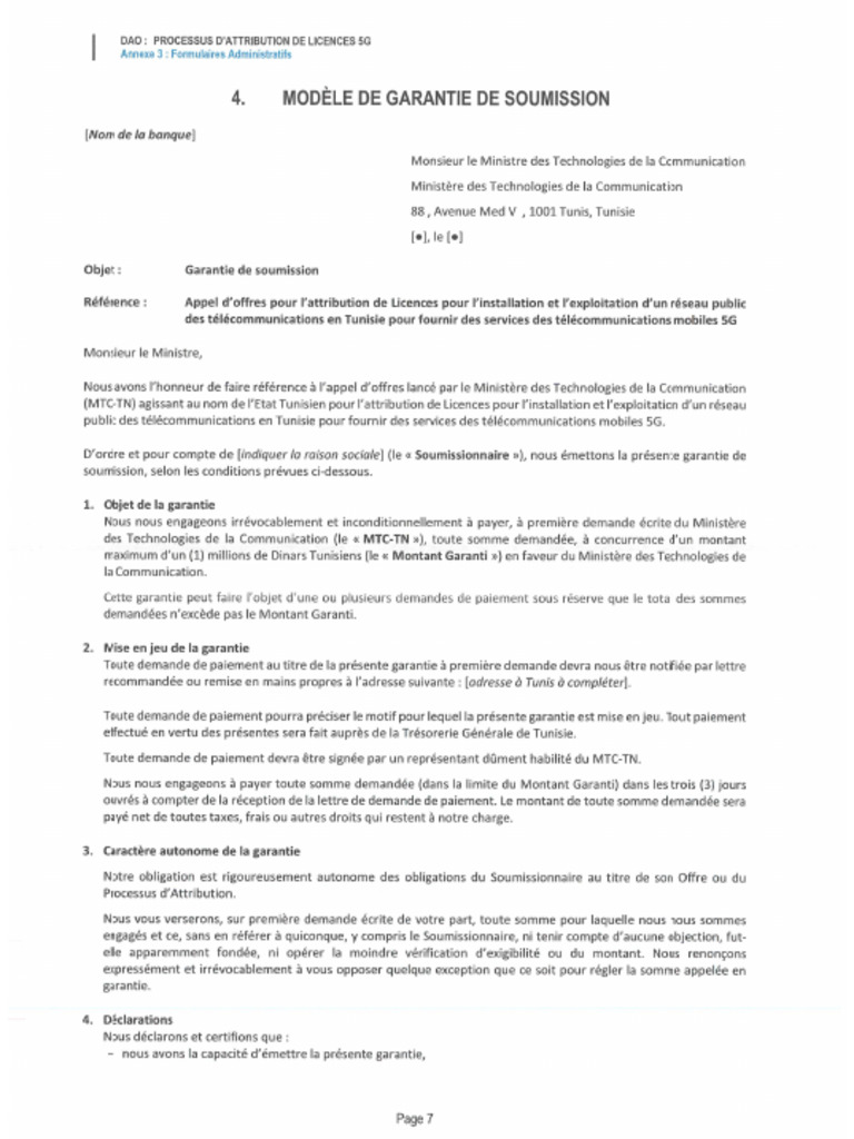 Modele de Garantie de Soumission | PDF