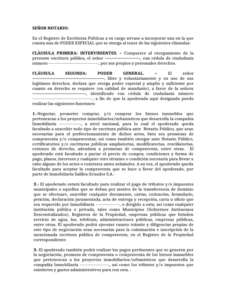 Modelo de Poder General | PDF | Empresa de propiedad estatal