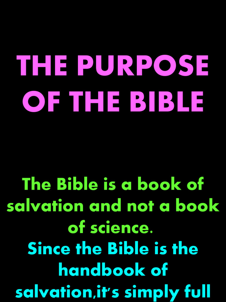 Understanding the Bible's Purpose | PDF | Jesus | New Testament Content