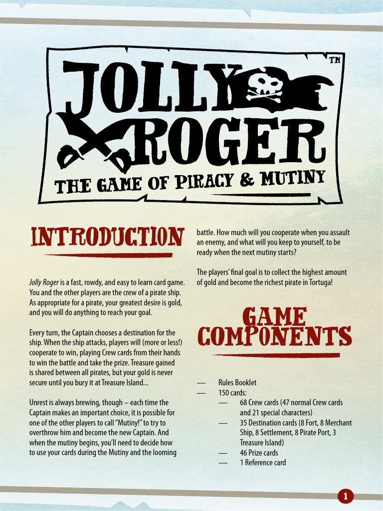 Jolly Roger Card Game Rules | PDF | Piracy | Military